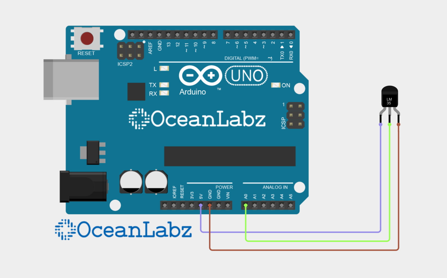 Interface Lm35 Temperature Sensor With Arduino Oceanlabz 1782