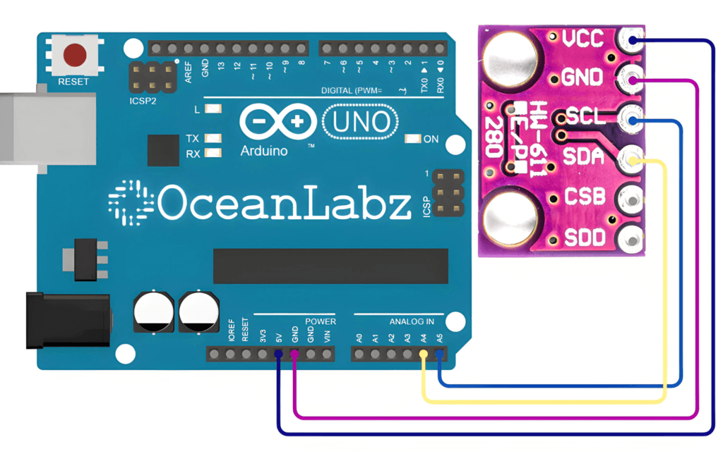 Interface BME280 Temperature, Pressure & Humidity Sensor with Arduino - OceanLabz