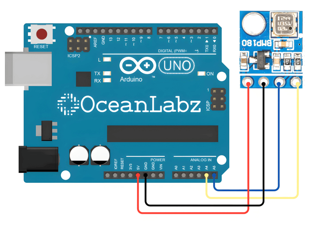 Interface BMP180 Temperature & Barometric Pressure Sensor with Arduino - OceanLabz