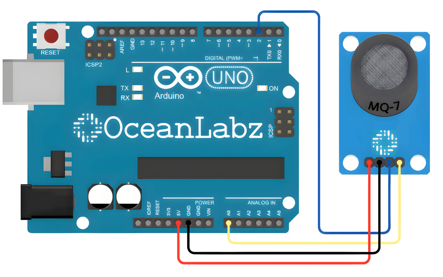 Interface MQ-7 Carbon Monoxide Coal Gas Sensor With Arduino - OceanLabz