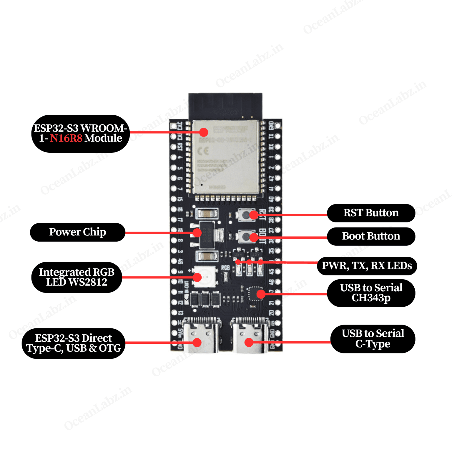 Getting Started With ESP32-S3 DevKit-N16R8 Board - OceanLabz
